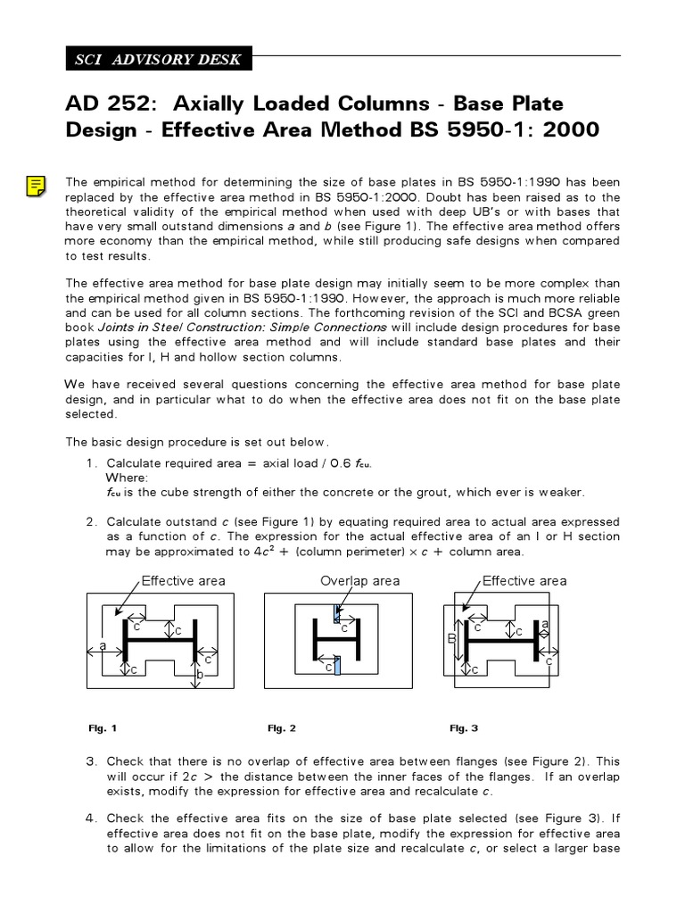 Axially Loaded Columns - Base Plate Design | PDF | Structural Steel ...