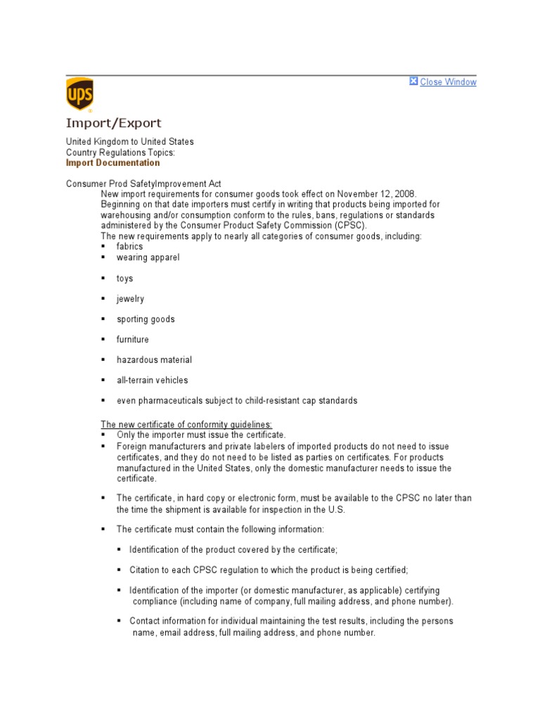 Ups Export Manual | PDF | Food And Drug Administration | U.S. Customs ...