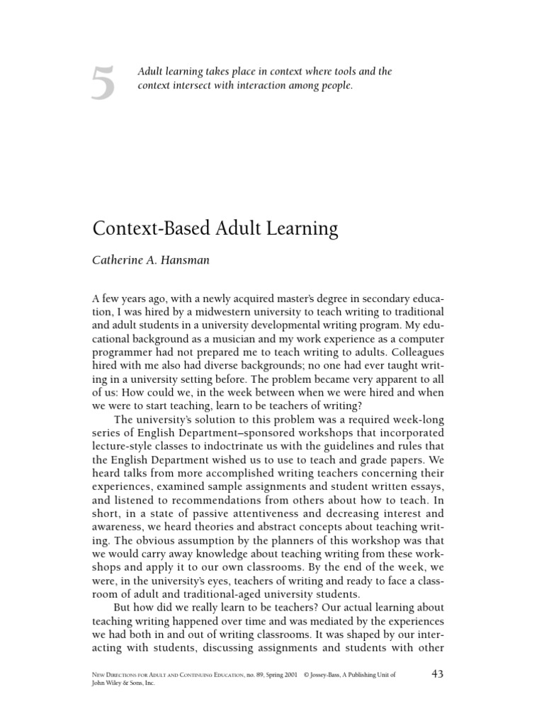 Context Based Adult PDF | PDF