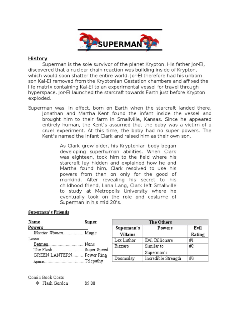 Superman: Origins and Allies | PDF