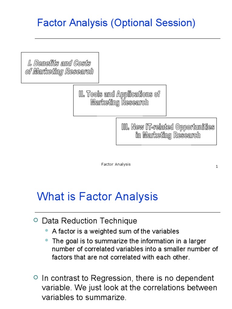 Factor Analysis (Optional Session) | PDF | Factor Analysis | Principal Component Analysis