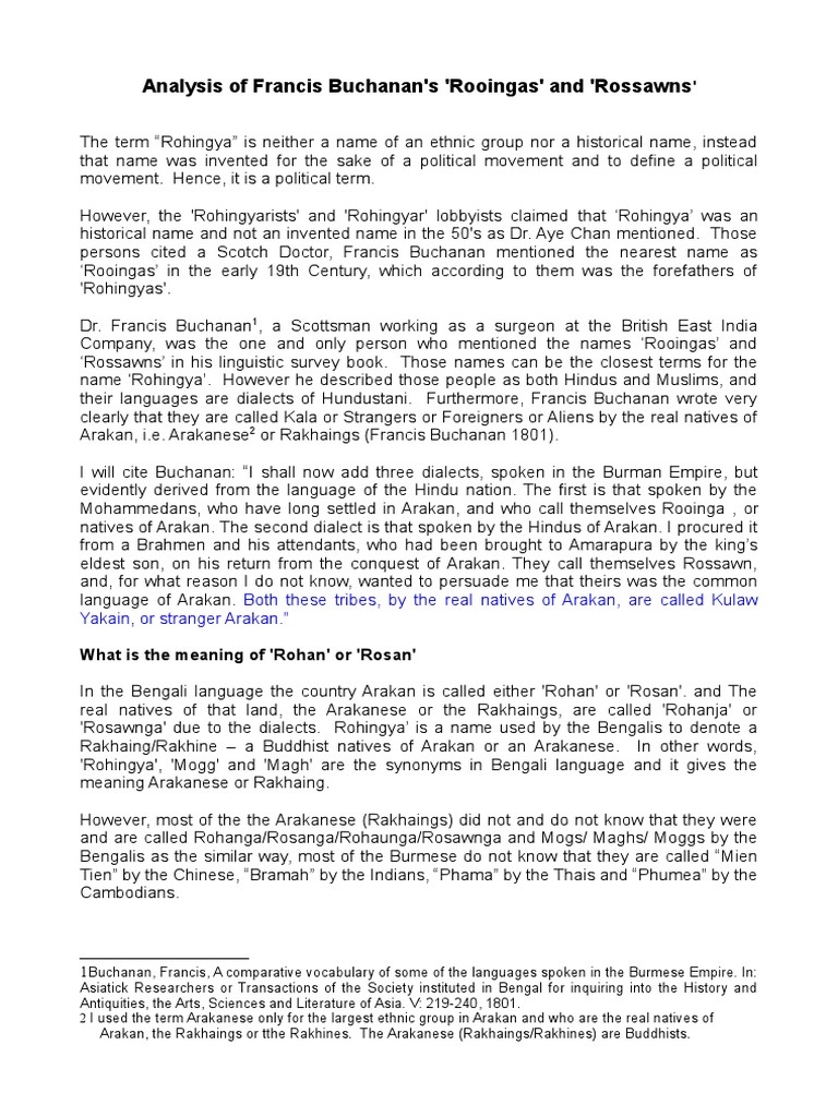Analysis On Francis Buchanan | Download Free PDF | Rohingya People ...