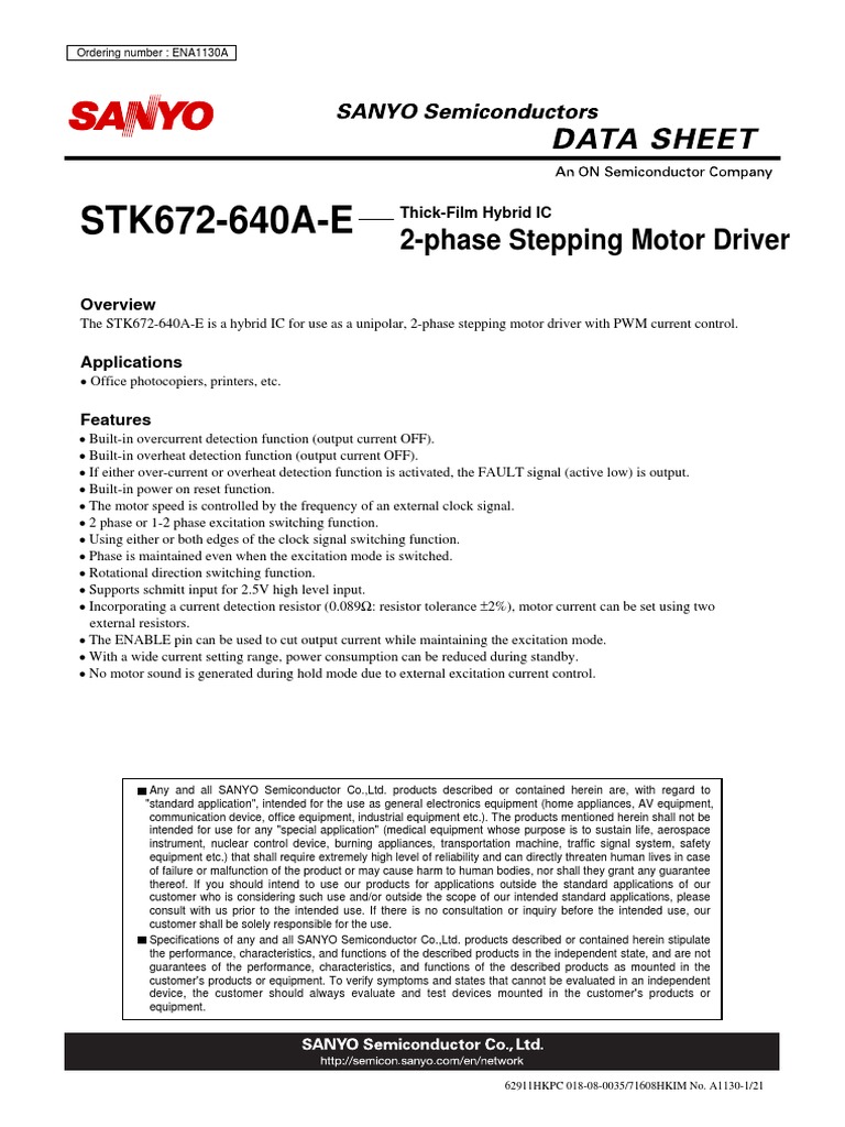 Data Sheet STK672 | PDF | Electrical Engineering | Electromagnetism