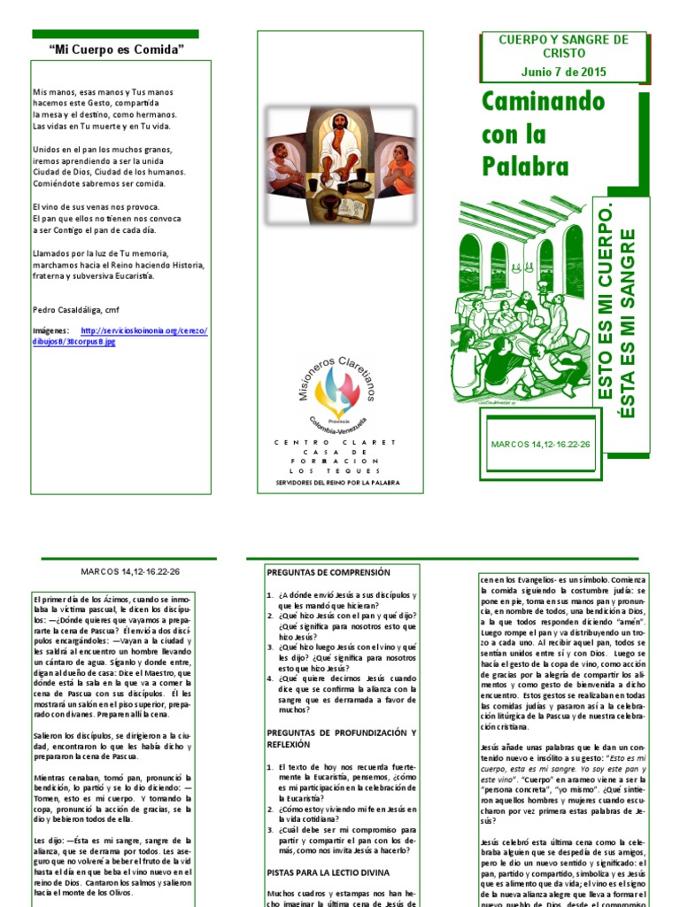 Locb C B 30 Cuerpo y Sangre de Cristo Jun-7-2015 | PDF | Última cena | Pascua de Resurrección