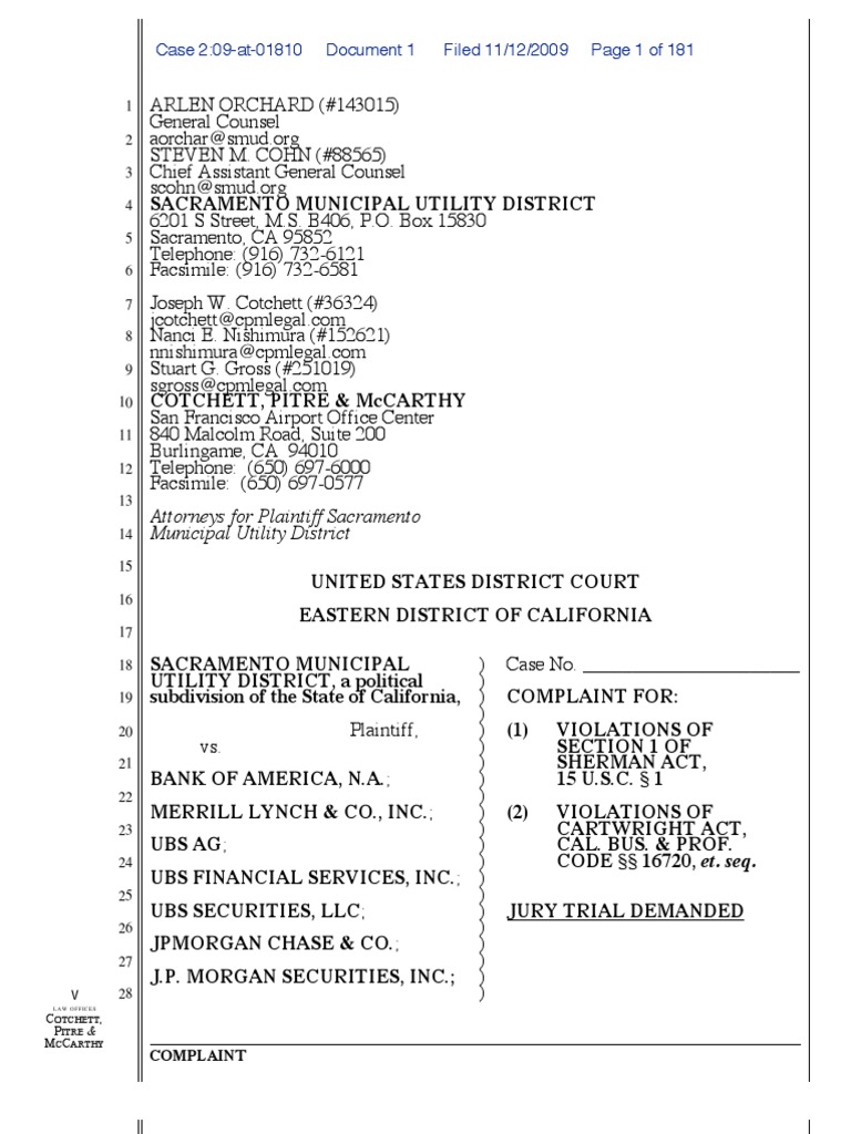 SMUD vs. Bank of America | PDF | Municipal Bond | Derivative (Finance)