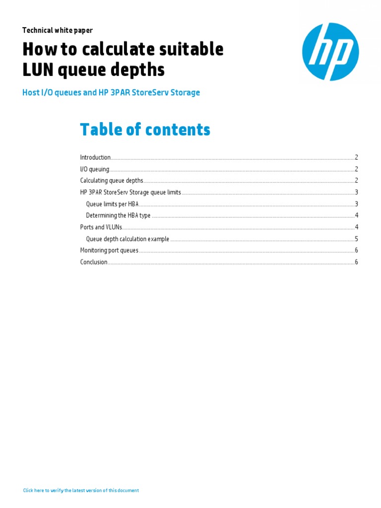 How To Calculate Suitable Lun Queue Depths: Host I/O Queues and HP 3par ...