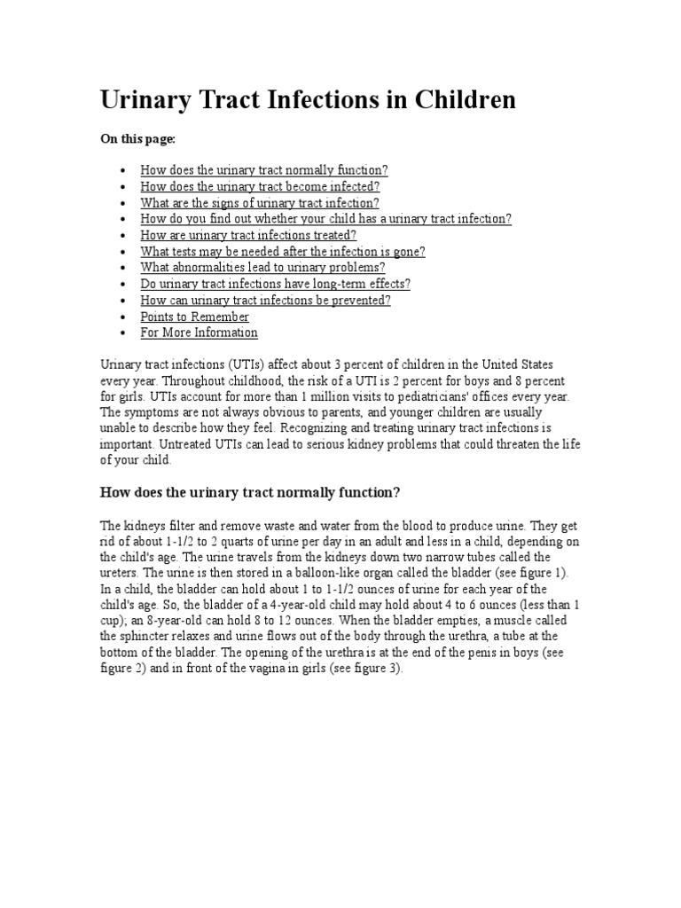 Urinary Tract Infections in Children | PDF | Urinary Tract Infection ...