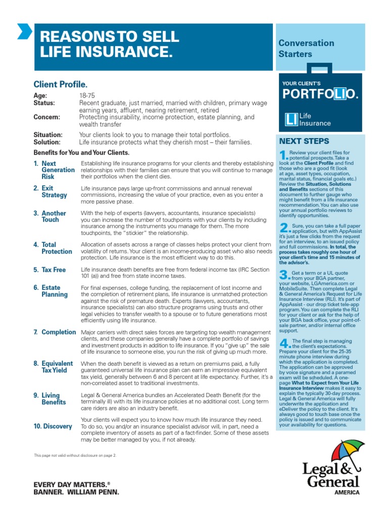 Reasons To Sell Life Insurance.: Portfolio | PDF | Life Insurance ...