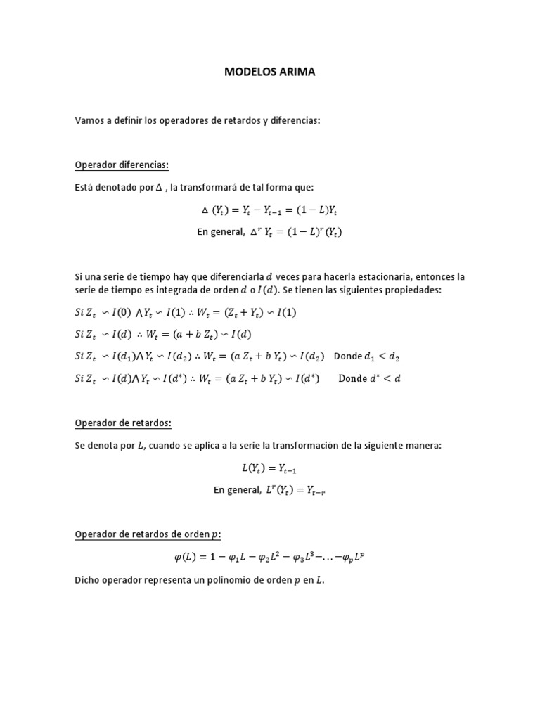 Modelos Arima | PDF | Matemáticas Aplicadas | Análisis matemático