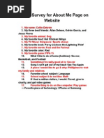 Senior Night Questionnaire | PDF