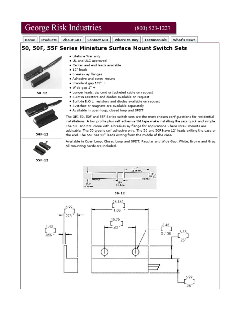 GRI 50-12-AL Data Sheet | PDF | Switch | Electronics