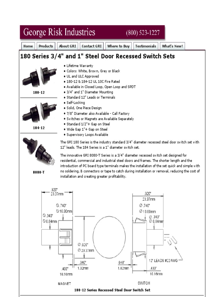 GRI 180-12-B Data Sheet | PDF | Switch | Electronics