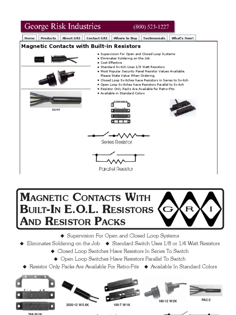 GRI 180-12-B-W1K Data Sheet | PDF | Resistor | Switch
