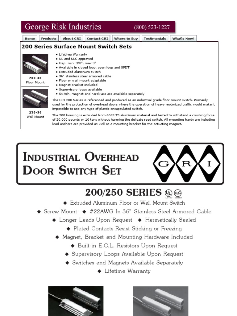GRI 200-36 Data Sheet | Switch | Electrical Equipment | Free 30-day ...