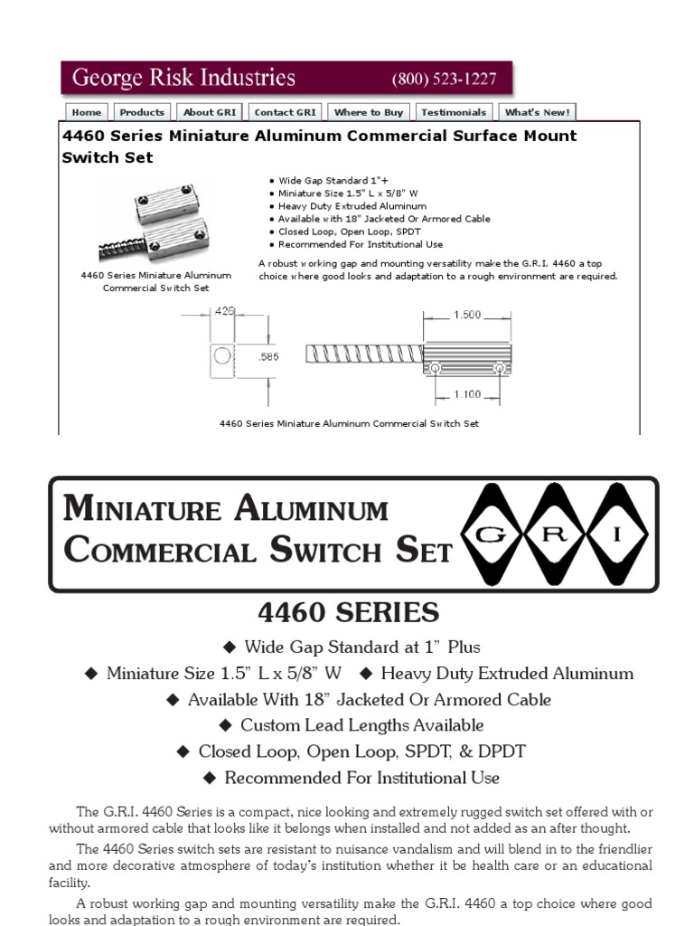 GRI 4460 Data Sheet | PDF | Switch | Electrical Engineering
