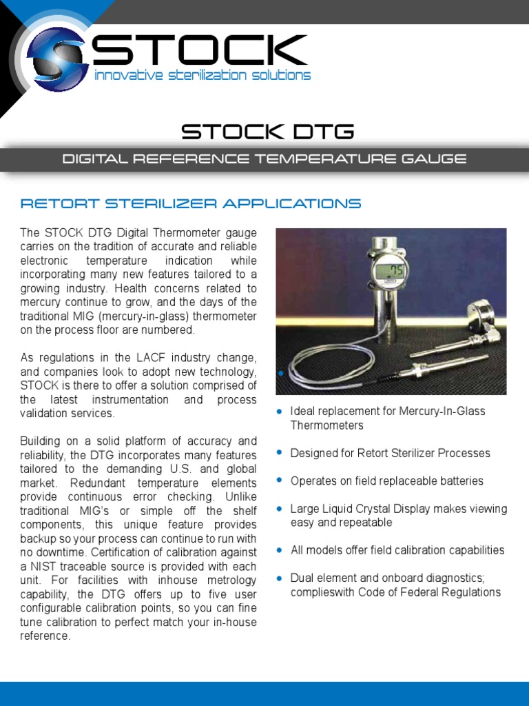 Stock DTG: Digital Reference Temperature Gauge | PDF | Calibration ...