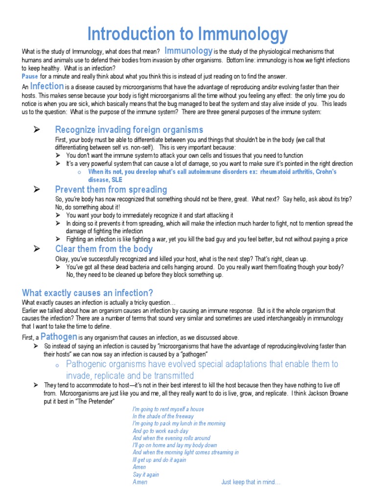 Introduction to Immunology