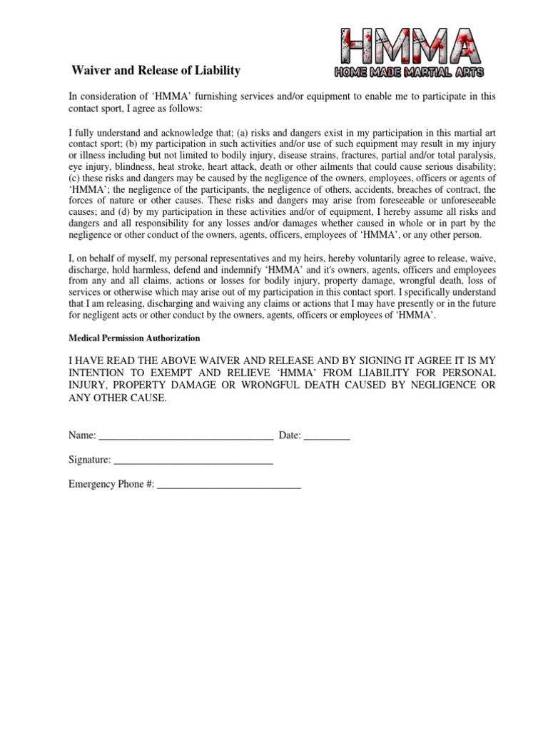 HMMA Liability Waiver | PDF | Law