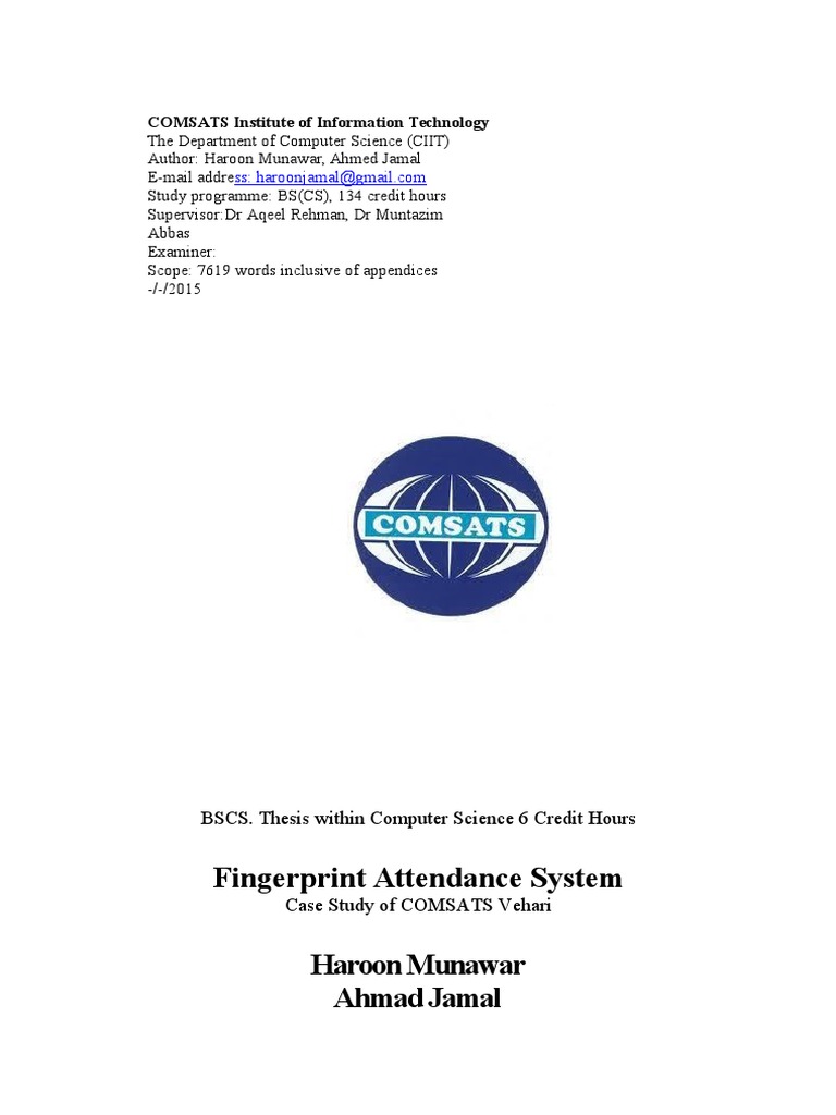 Fingerprint Attendance System Overview | PDF | Internet Forum ...