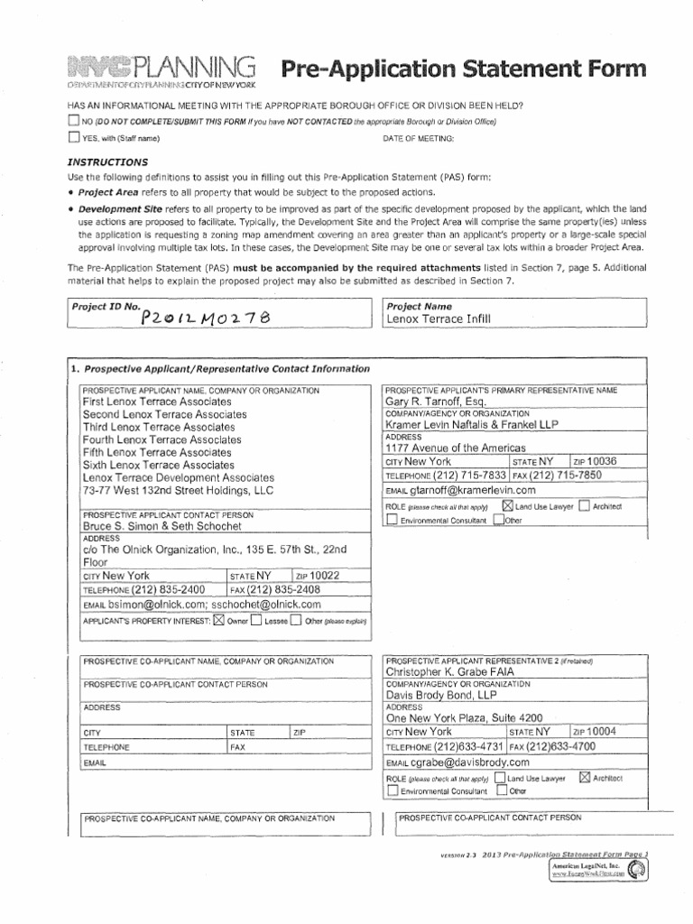 Pre-Application Statement Form | PDF | Zoning | Urban Geography