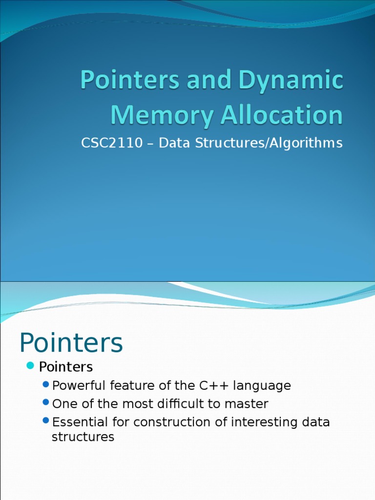 CSC2110 - Data Structures/Algorithms | PDF | Pointer (Computer Programming) | Variable (Computer ...