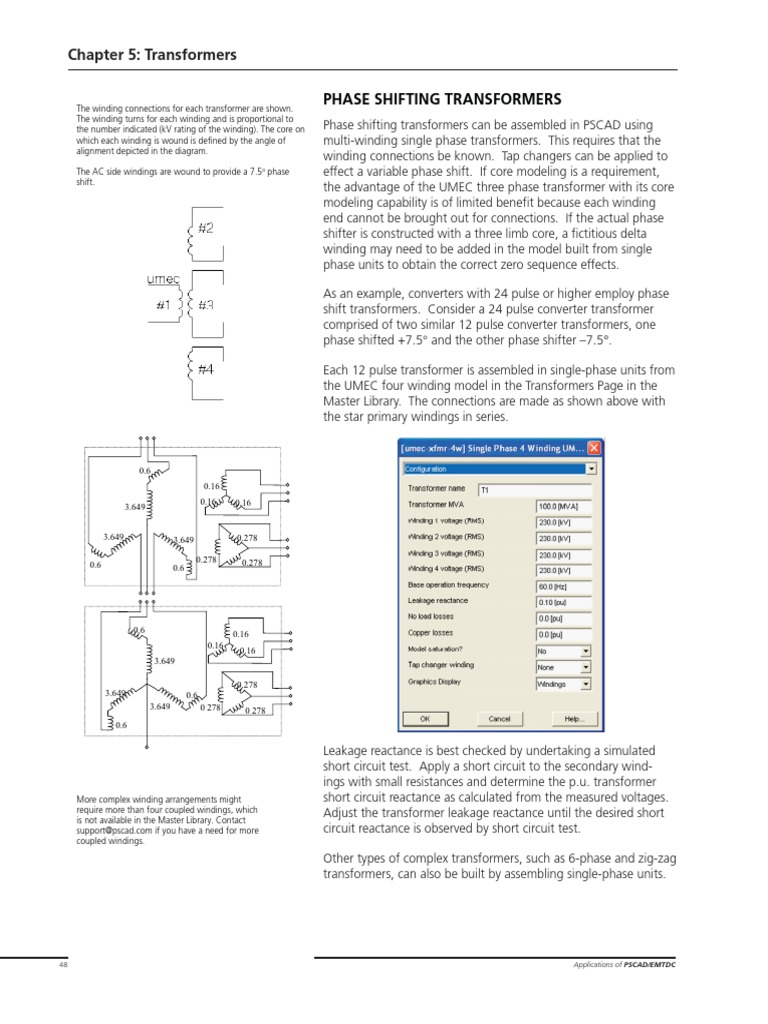 Phase Shifting Transformers in PSCAD | PDF | Transformer | Electricity