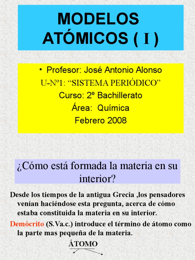 U-nº1.Modelos Atómicos (I) .2º Bach | PDF | Núcleo atómico | Átomos