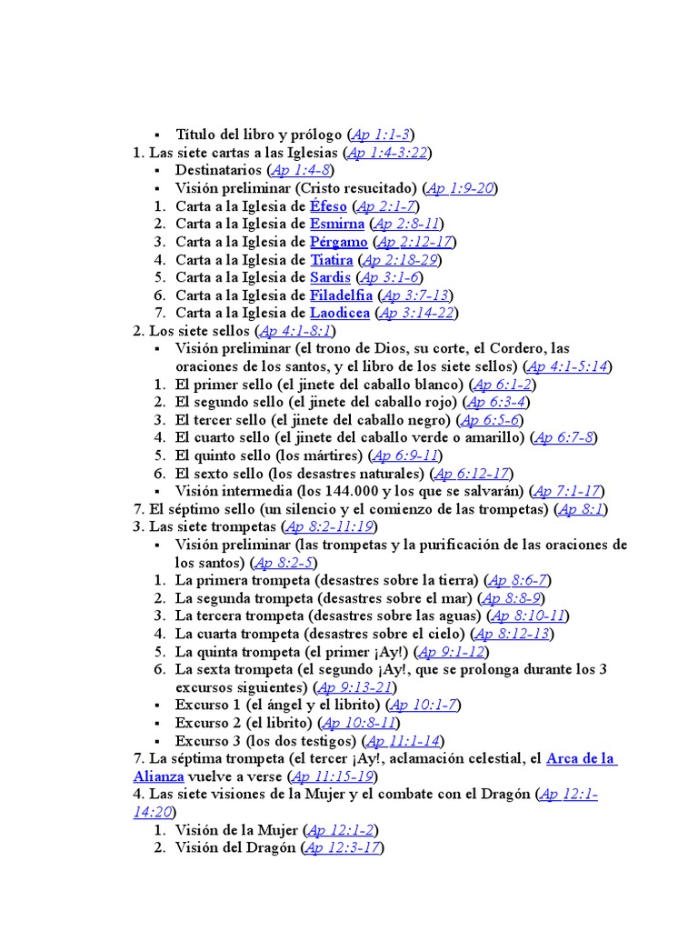 Apocalípsis, Bosquejo | PDF | Escatología Cristiana | Sobrenatural