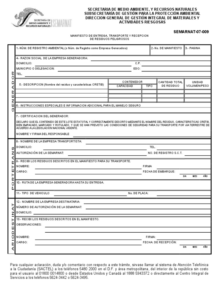 Formato Semarnat | PDF