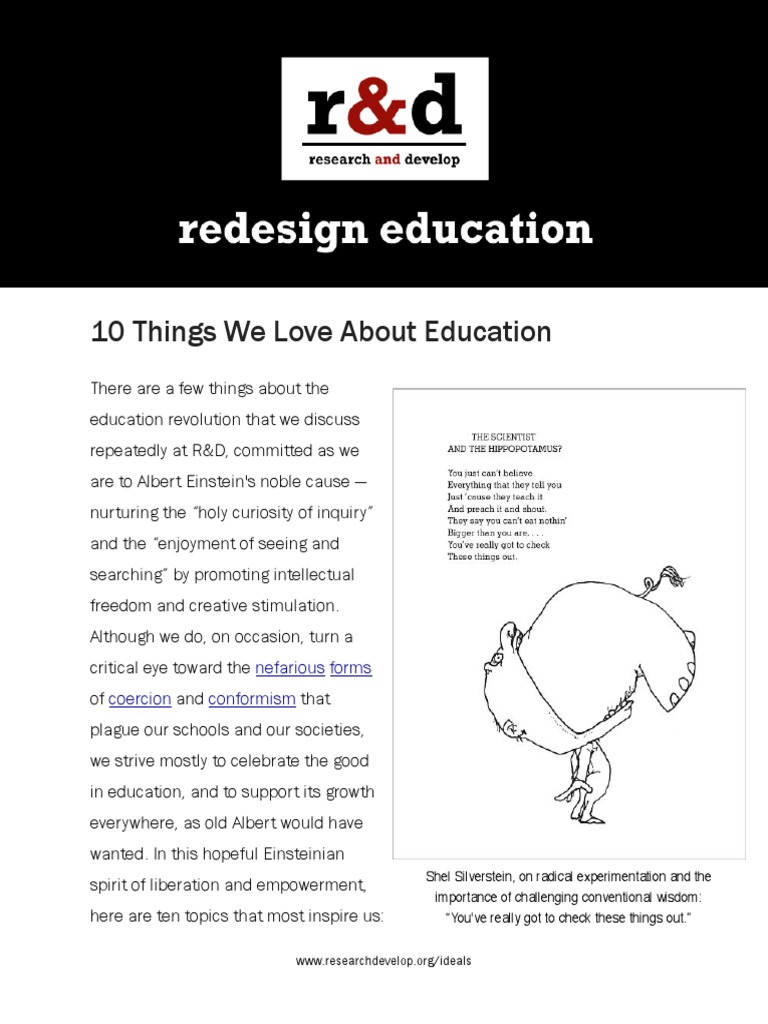 R&D-10 Things We Love About Education | PDF | Socrates | Design Thinking