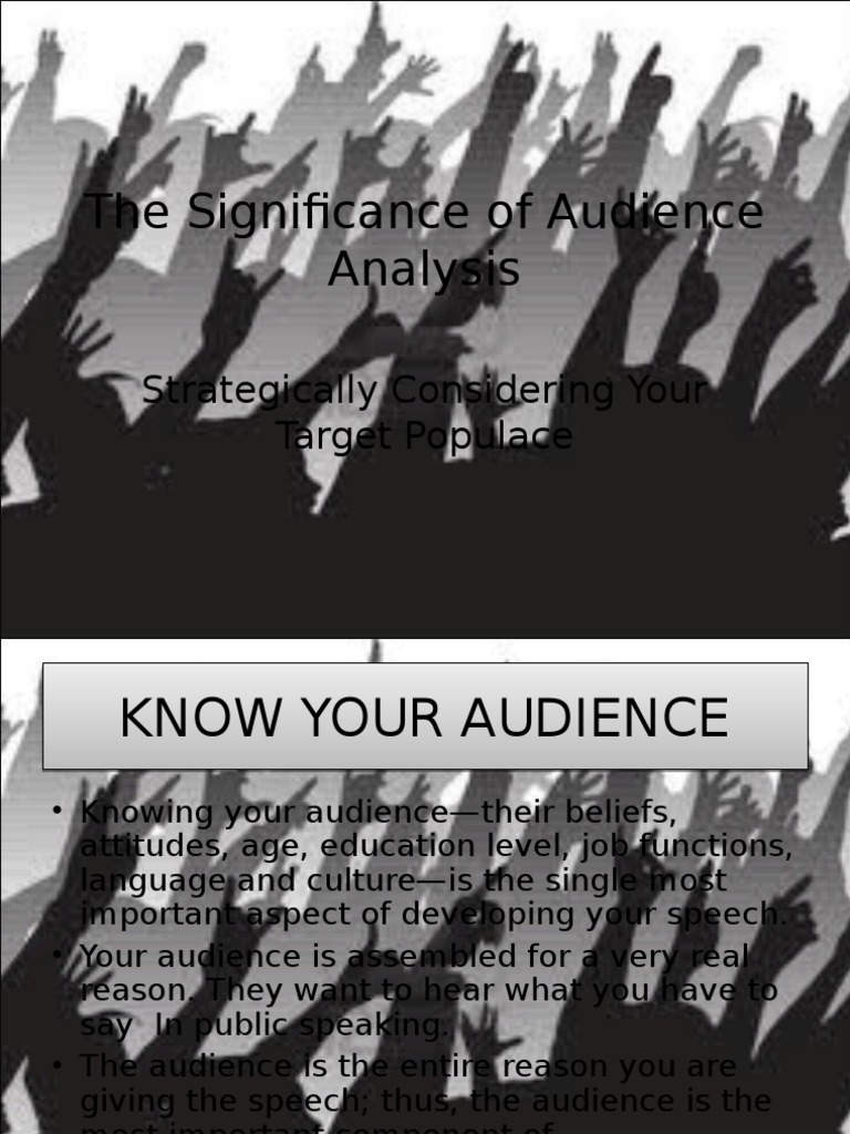 (2003 Format) The Significance of Audience Analysis | PDF | Nonverbal ...