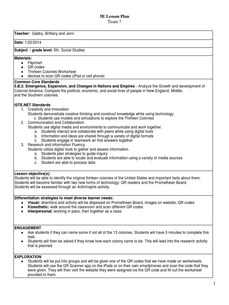 Lesson Plan 5etemplate | Download Free PDF | Qr Code | Lesson Plan
