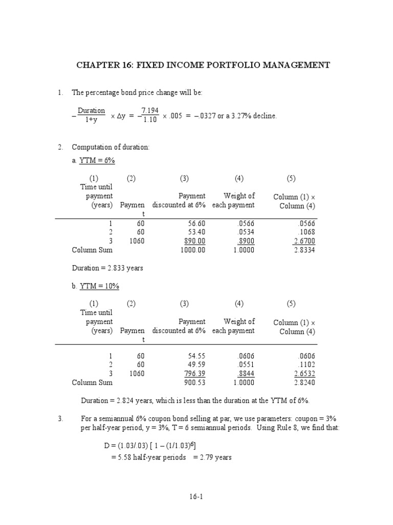 Fixed Income Portfolio Management Insights | PDF | Bond Duration ...