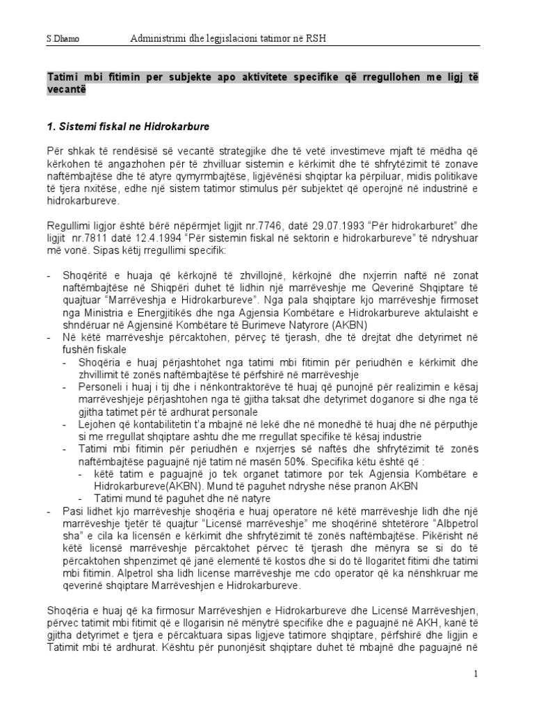 Leksioni Taksa Specifike | PDF