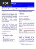 K10 and Scoring Guide | PDF | Mental Disorder | Substance Abuse