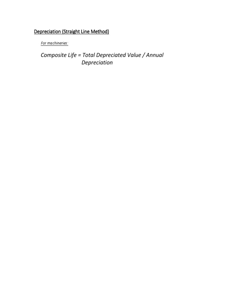Straight Line Depreciation for Machinery | PDF