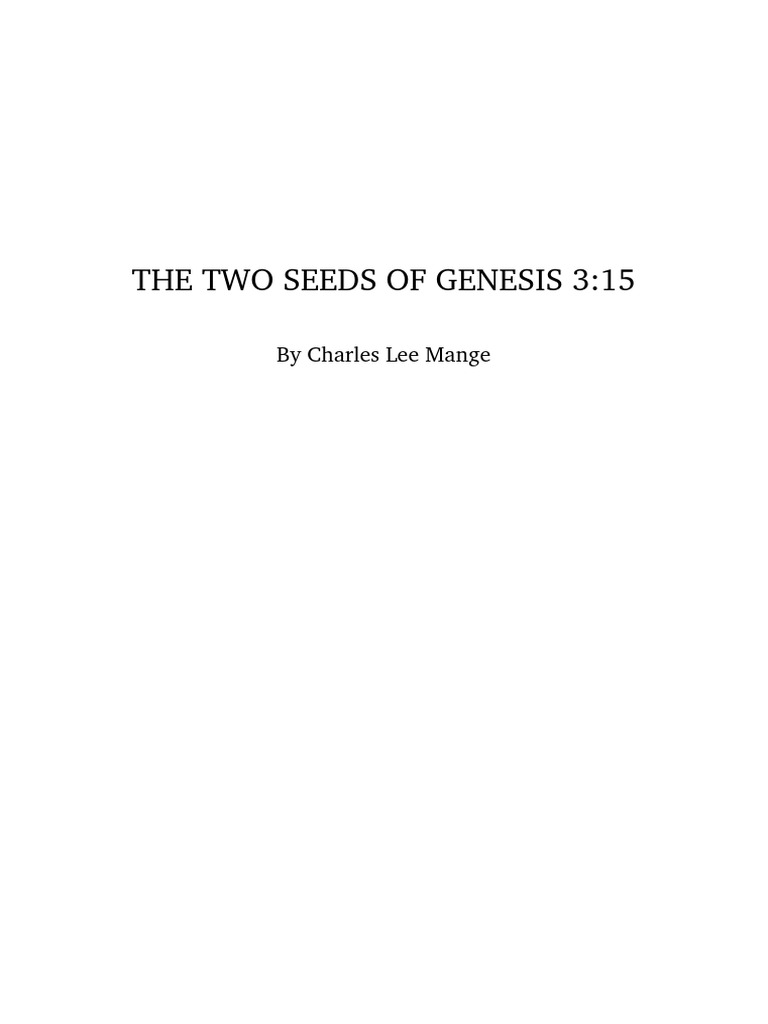 The Two Seeds of Genesis 3-15 by Charles Lee Mange PDF | PDF