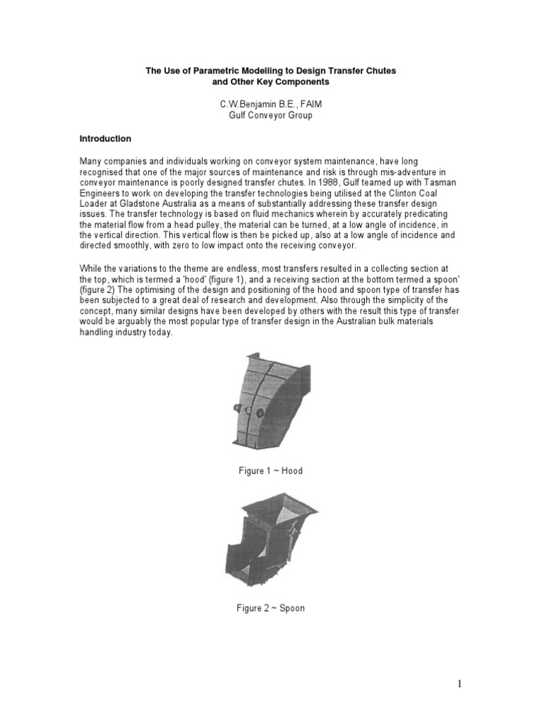 4.the Use of Parametric Modelling to Design Transfer Chutes and Other ...