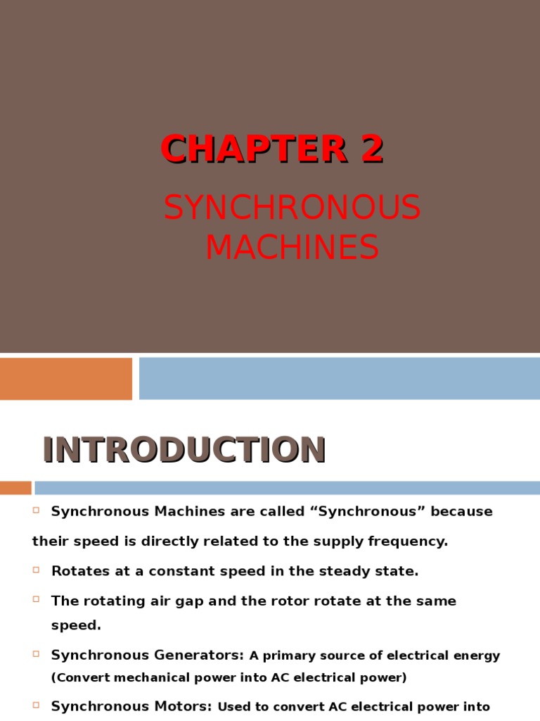 Chapter 2 Synchronous Machines | PDF