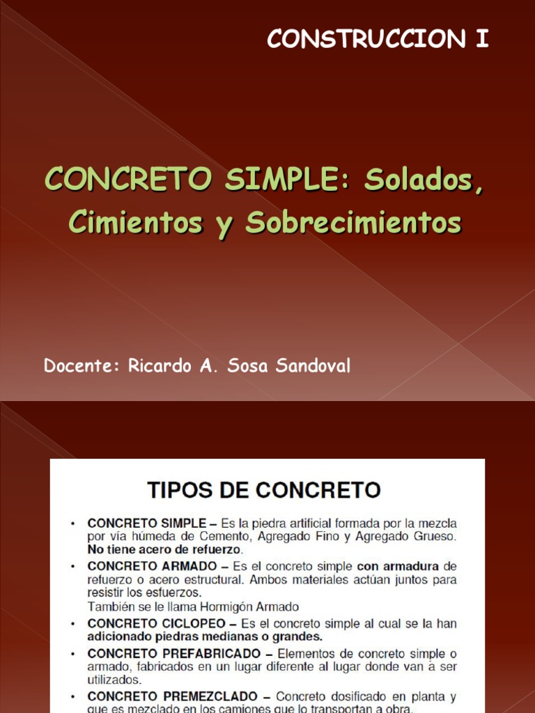 Concreto Simple | PDF | Fundación (Ingeniería) | Hormigón