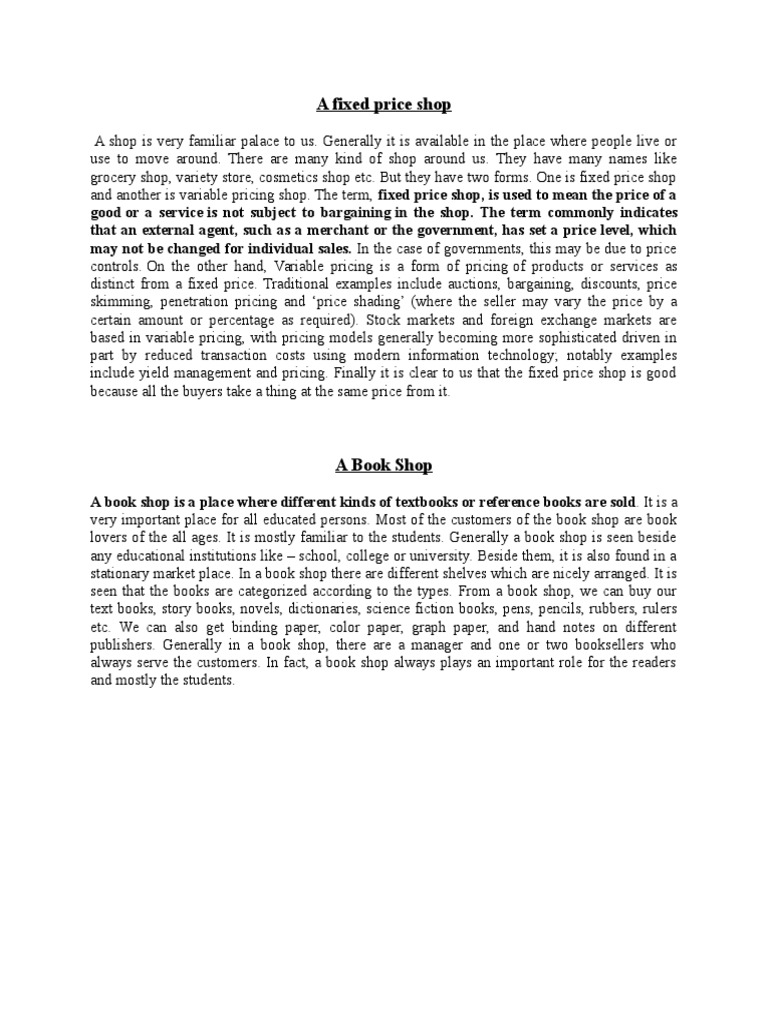 A Fixed Price Shop | PDF | Retail | Prices