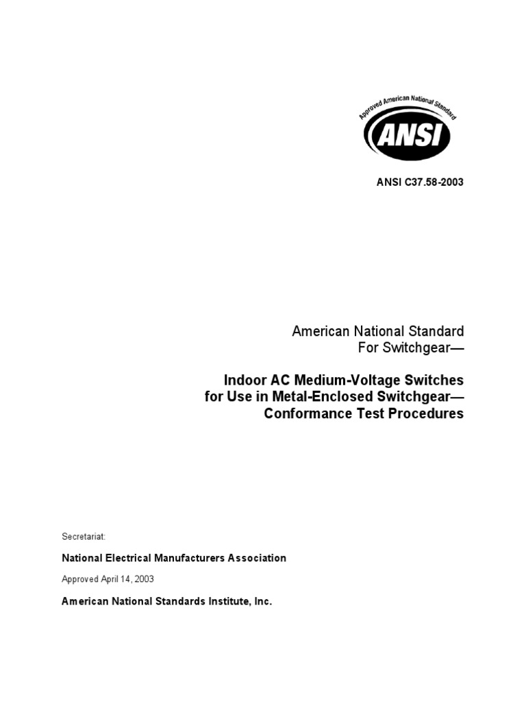 Indoor AC Medium-Voltage Switches For Use in Metal-Enclosed Switchgear ...