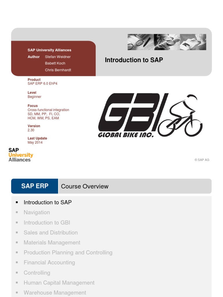 Intro ERP Using GBI SAP Slides en v2.30 | PDF | Sap Se | Enterprise Resource Planning