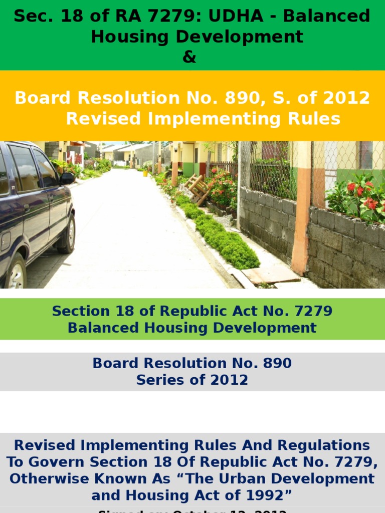 Section 18.RA 7279 or THE URBAN DEVELOPMENT AND HOUSING ACT OF 1992 ...