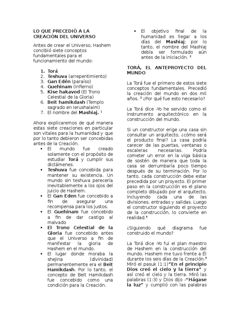 Midrash - Bereshit | PDF | Mitos de la creación | Nombres de Dios en el judaísmo