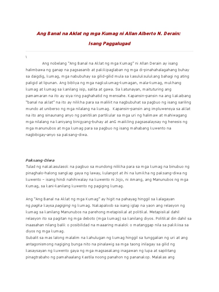 Ang Banal Na Aklat NG Mga Kumag Ni Allan Alberto N | PDF