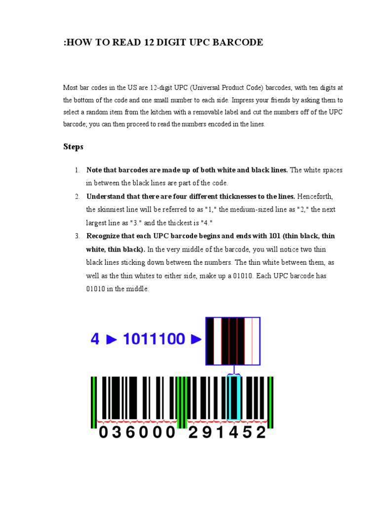 How To Read 12 Digit Upc Barcode | PDF | Teaching Methods & Materials ...