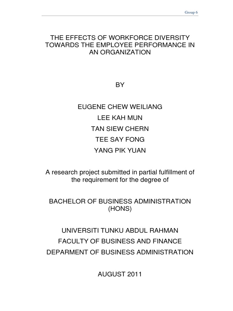 The Effects of Workforce Diversity | PDF | Diversity (Business ...