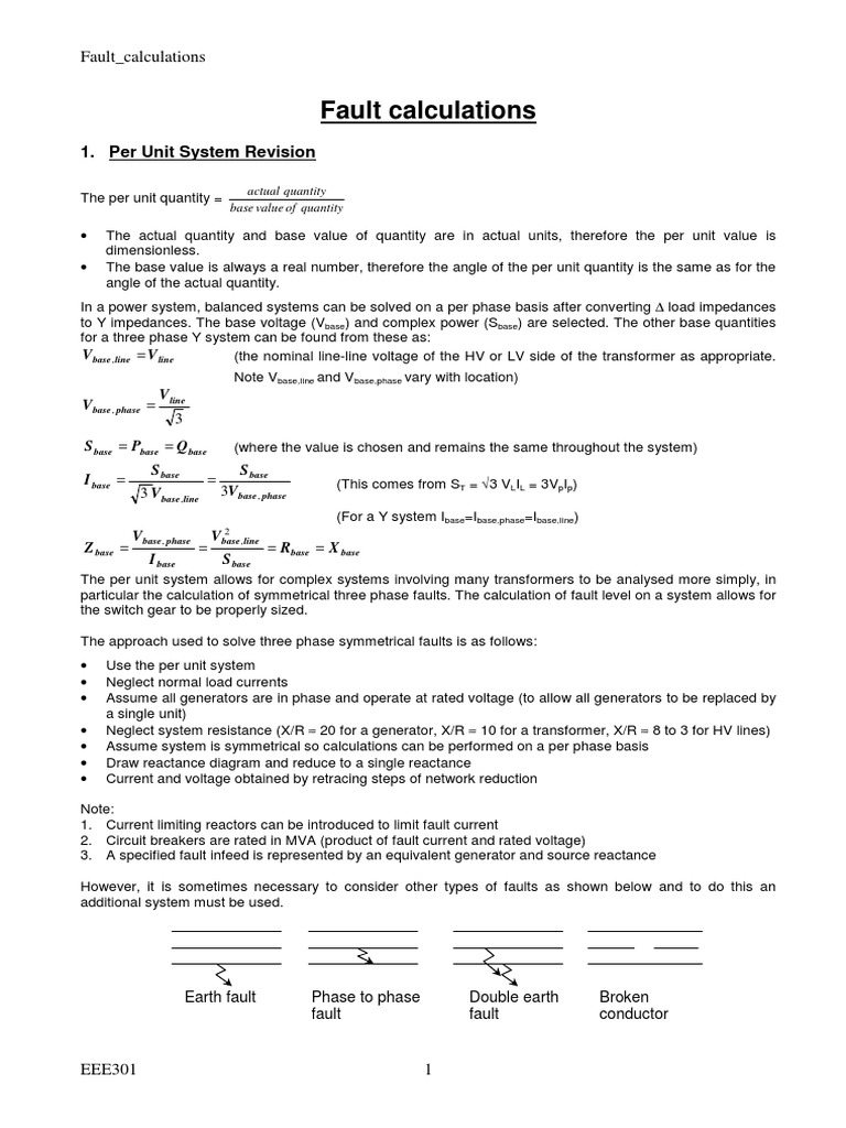 Fault Calculations in Power Systems | PDF | Electrical Impedance ...