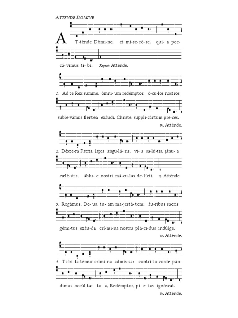 Attende Domine, Latin, Gregorian PDF | PDF